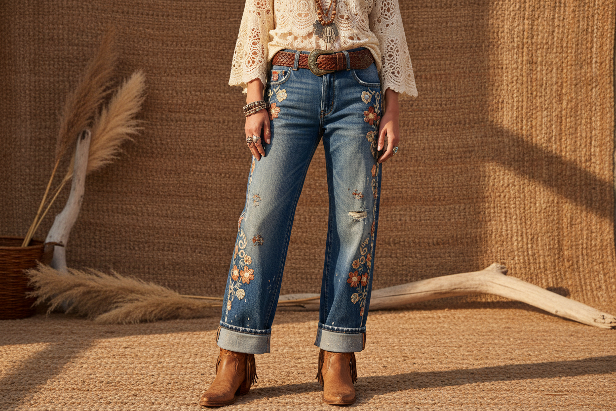Boho Denim Made in USA - GJG Los Angeles Jeans - West Coast Fashion Finds